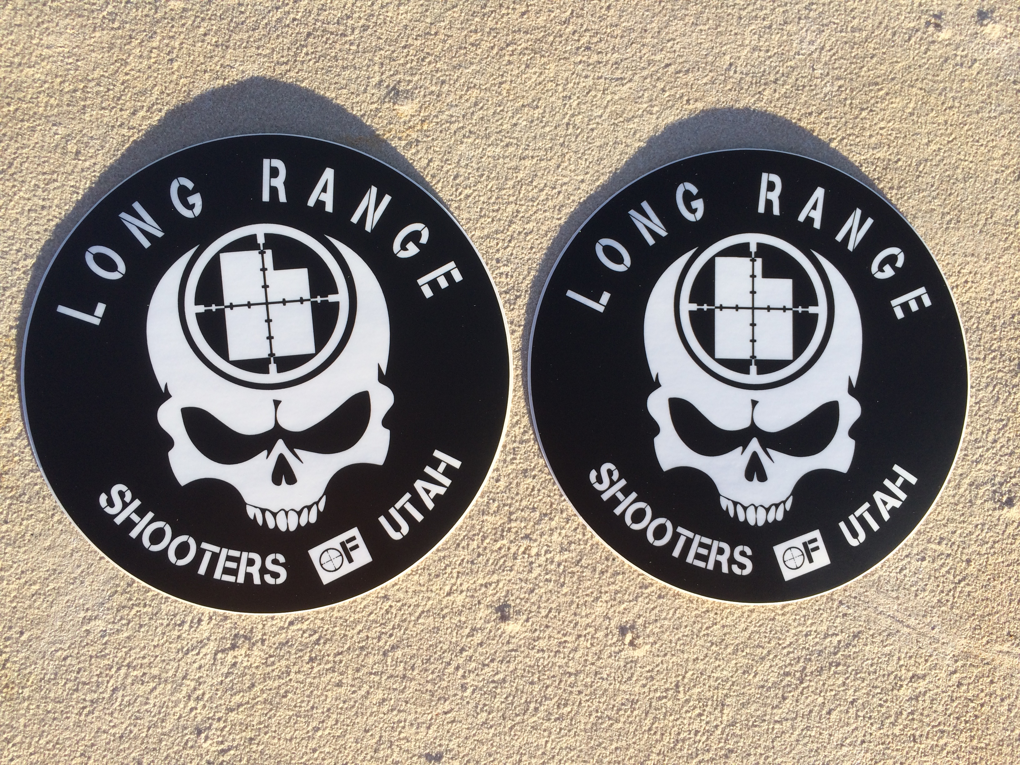 Two Pack 5" Skull Logo Stickers - Long Range Shooters Of Utah
