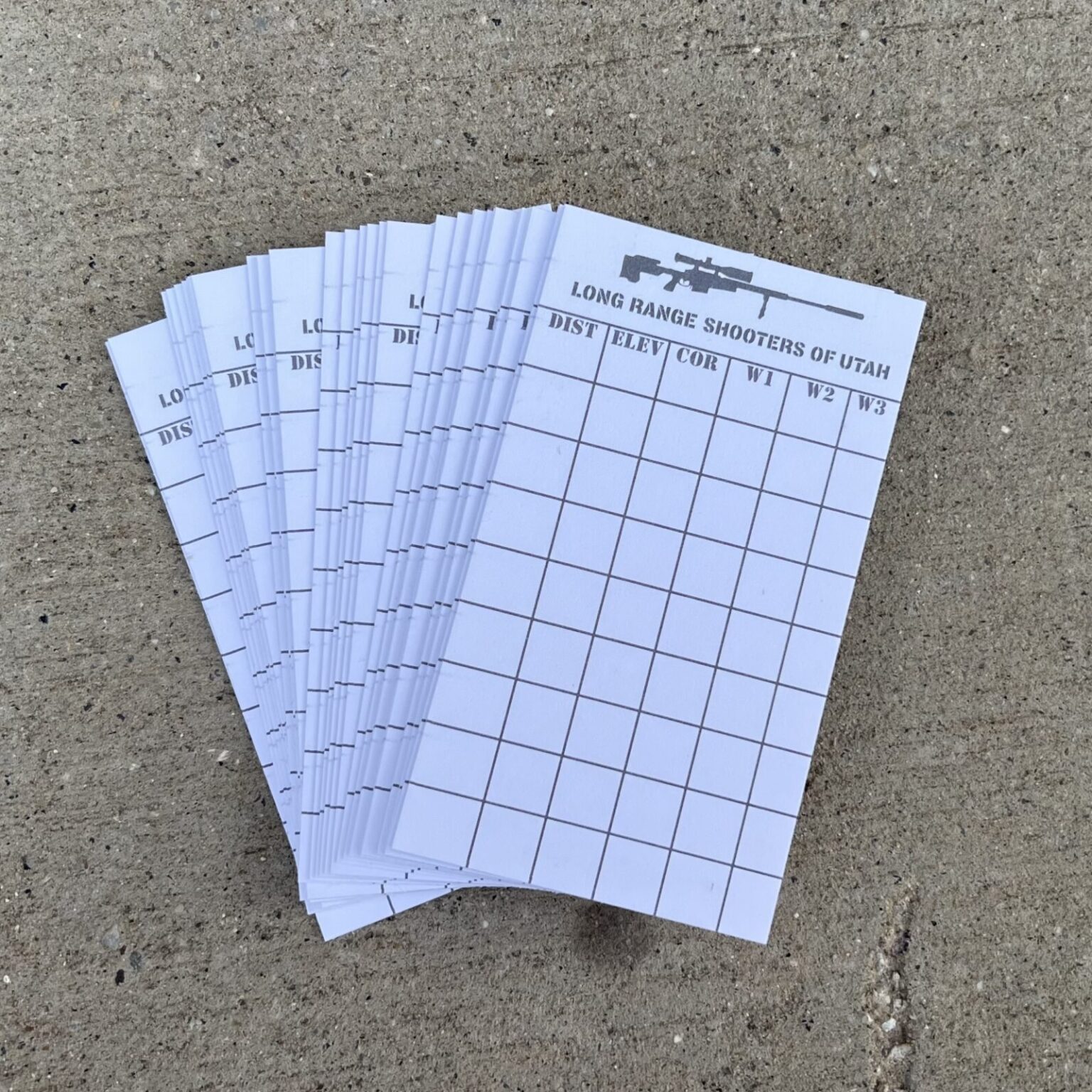 Blank Drop Chart Cards (pack of 50) - Long Range Shooters Of Utah